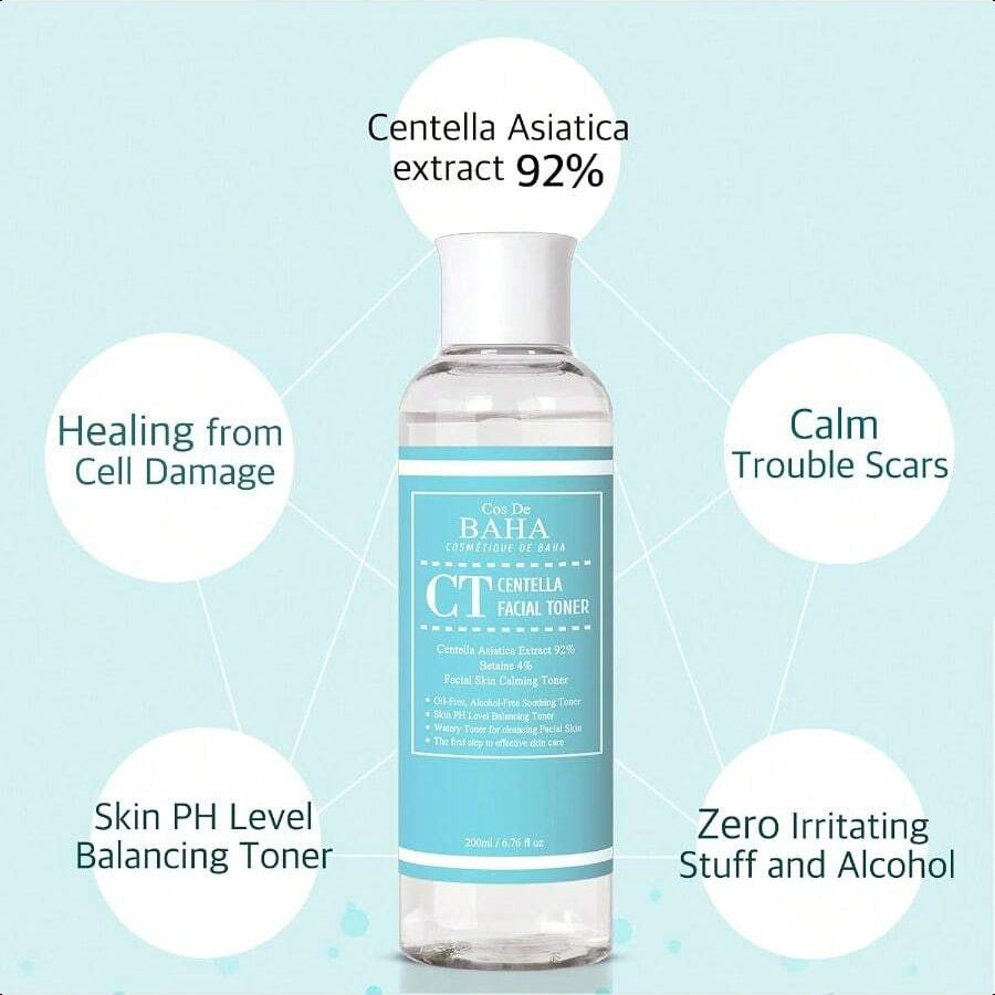 Cos De BAHA Centella Asiatica 92% Soothing Hydrating Toner 200ml