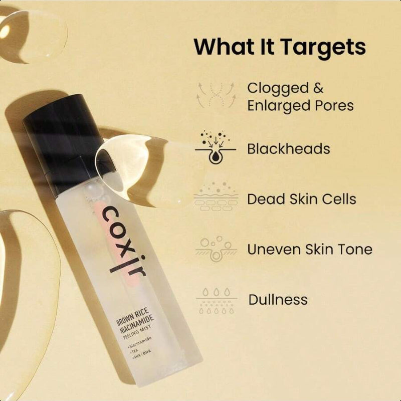 coxir BROWN RICE NIACINAMIDE Daily PEELING MIST TONER 80ml/2.70 Fl.Oz